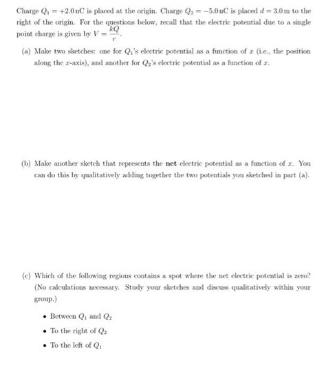 solved charge q1 2 0nc is placed at the origin charge