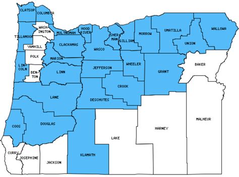 Oregon County Map With Towns