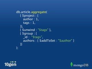 MongoDB Aggregation Framework | PPT