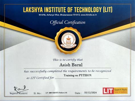 Pythoncertification Lakshyainstituteoftechnology Programming