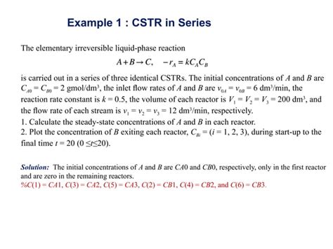 Continous Stirred Tank Reactor And Applications Pptx