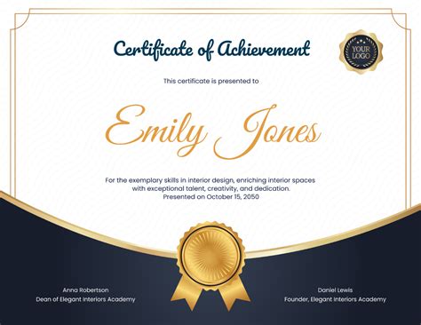 Certificate Design Template Edit Online And Download Example