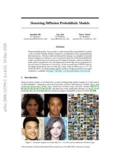 Denoising Diffusion Probabilistic Models ArXiv Denoising Diffusion Probabilistic Models