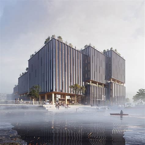 henning larsen designs tree like volumes made from mass timber for