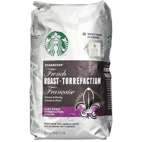 Starbucks French Roast Dark Whole Bean 100 Arabica Coffee 40 Oz