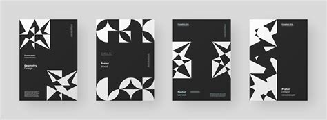 추상적인 기하학적 구성 그림이 있는 포스터 컬렉션입니다 0명에 대한 스톡 벡터 아트 및 기타 이미지 0명 3차원 형태 A4 용지 Istock