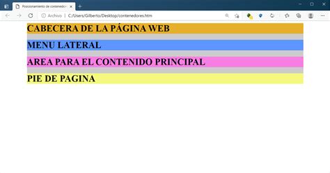 Posicionamiento De Contenedores Con Css