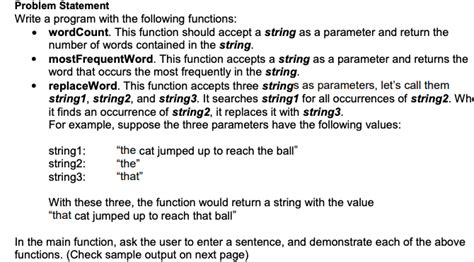 Problem Statement Write A Program With The Following