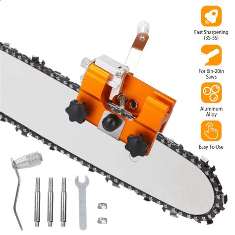 Moclever Universal Chainsaw Sharpener Chainsaw Chain Sharpening Jig Kit Hand Crank Chain