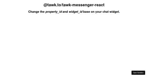tawk to tawk messenger react examples codesandbox