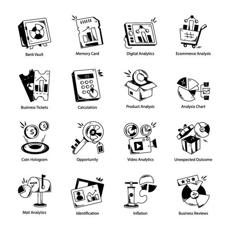Set Of Business Metrics Doodle Icons 45352495 Vector Art At Vecteezy