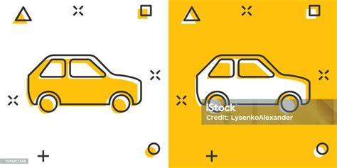 만화 스타일의 자동차 아이콘 자동차 벡터 만화 일러스트 그림 자동 비즈니스 컨셉 스플래시 효과 Brand Name