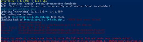 Everything141965 Hash Check Failed · Issue 3643 · Scoopinstaller