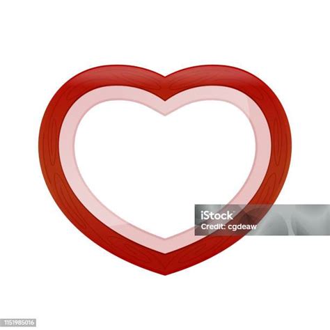 빨간 파스텔 색깔 목 제 구조 심장 모양 고립 된 백색 배경 연인 사진 결혼식과 사랑 하는을 위한 심 혼 모양 구조 나무 액자