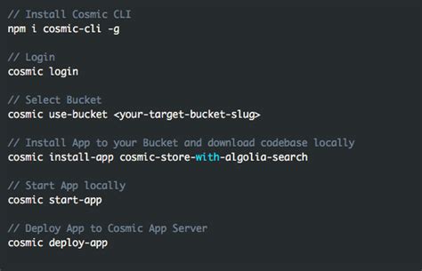 Install A Starter Store App Powered By Algolia And Cosmic Js Bitcoin