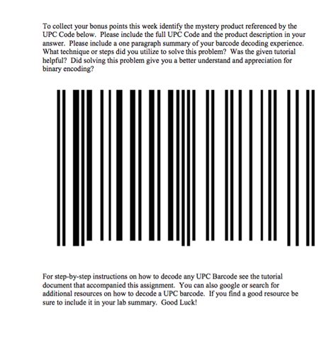 Solved Week 2 Extra Credit Assignment Decoding A Upc Barcode
