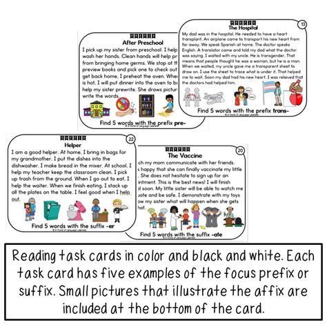 prefix and suffix task cards made by teachers