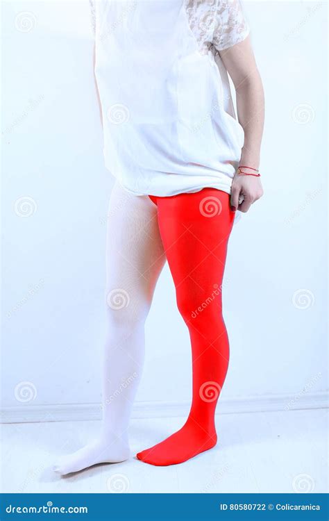 Two Colors Stockings Stock Photo Image Of Wearing Model
