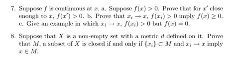 solved 7 suppose f is continuous at x a suppose f x 0