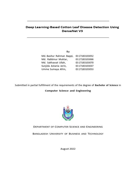 deep learning based on cotton leaf disease detection using desnsenet
