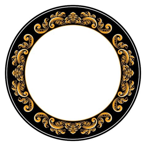 Premium Vector Vector Black Rounded Corner Circle Floral Frame