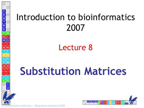 Substitution Matrices Ppt Download
