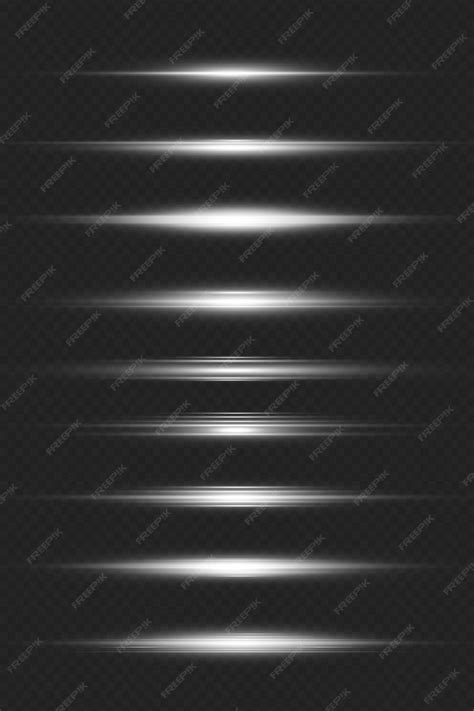 백색 수평 렌즈 플레어 팩 레이저 광선 수평 광선 광선 플레어 프리미엄 Psd 파일