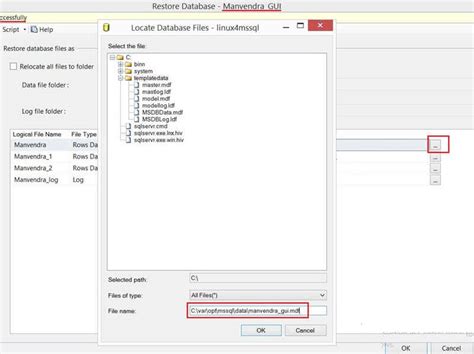 Restore SQL Server Database On Linux From Backup On Windows