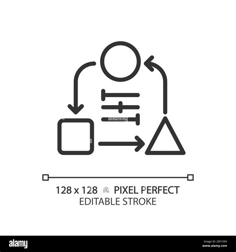 2d Customizable Thin Linear Black Adaptability Icon Stock Vector Image