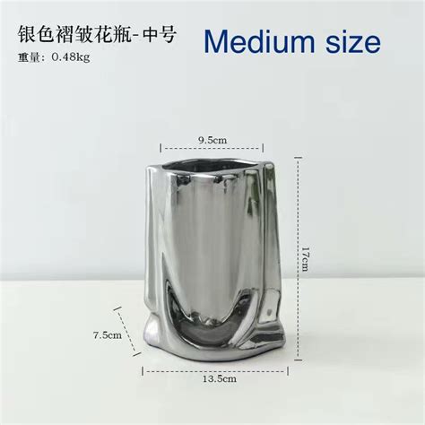 Metal Plating Ceramic Vase Medium And Big Size In Silver Color