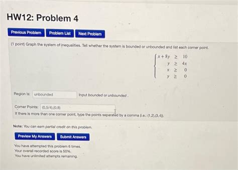 Solved Hw12 Problem 4 Previous Problem Problem List Next