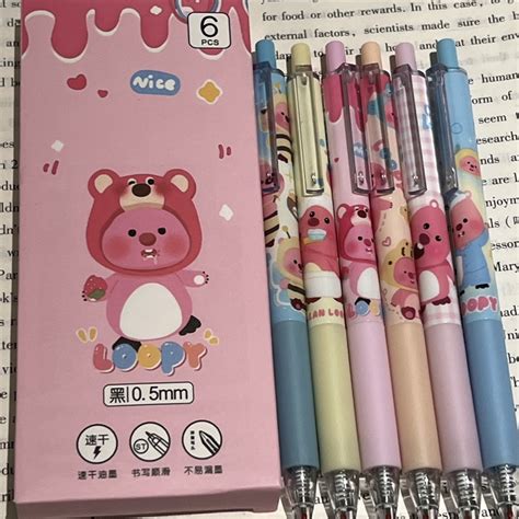 Cartoon Loopy Press Pen Neutral Pen Cute Girl Heart Sex Pen Student