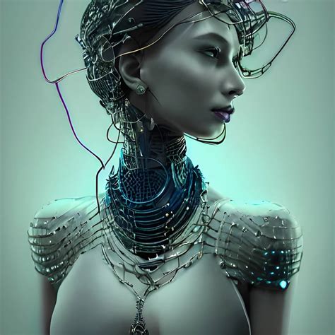 Free Futuristic Ai Robot Woman In Digital Art Image