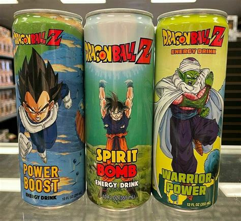 Dragon Ball Z Energy Drink 3 Pack Variety 12 Oz Shadow Anime