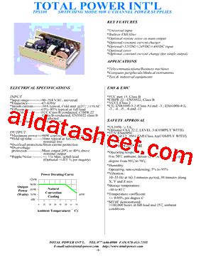 TPS 100 Datasheet PDF Total Power International