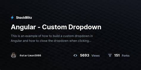 Angular Custom Dropdown Stackblitz