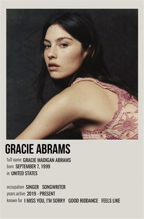 Gracie Abrams Gracie Abrams Album Cover Poster Gracie Abrahams