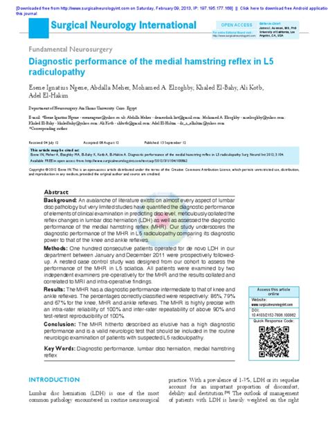 1medial Hamstring Reflex Pdf Sensitivity And Specificity