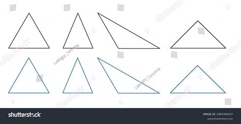 Set Isosceles Triangles Equilateral Acute Angled Obtuse Stock Vector