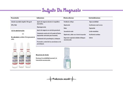 Sulfato De Magnesio Enfermeriaaprende Udocz