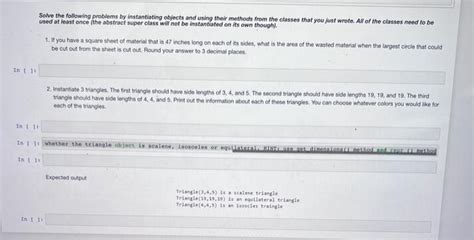 Solve The Following Problems By Instantiating Objects