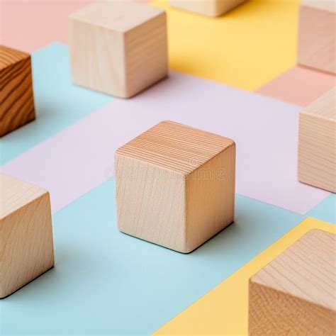 Wooden Cubes On A Colorful Background The Concept Of The Development