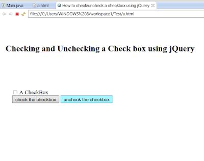 How To Check Uncheck CheckBoxes In A Page Using JQuery Example Tutorial