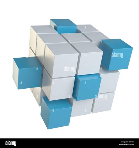 Abstract Cube Assembling From Blocks Stock Photo Alamy