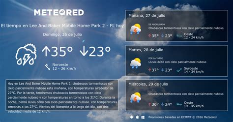El Tiempo En Lee And Baker Mobile Home Park 2 Fl Predicción A 14
