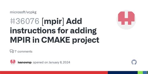 Mpir Add Instructions For Adding MPIR In CMAKE Project Issue 36076 Microsoft Vcpkg GitHub