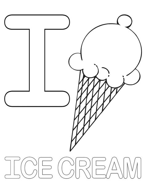 Ice Cream Letter I Coloring Page Download Print Or Color Online For Free