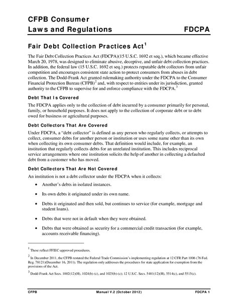 Cfpb Consumer Laws And Regulations Fdcpa Exams Communication Docsity