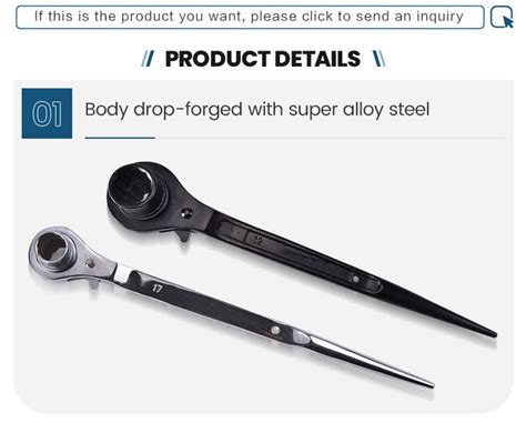 Ratchet Spanner Ratcheting Socket Wrench Tool Hexagon Scaffold Quick