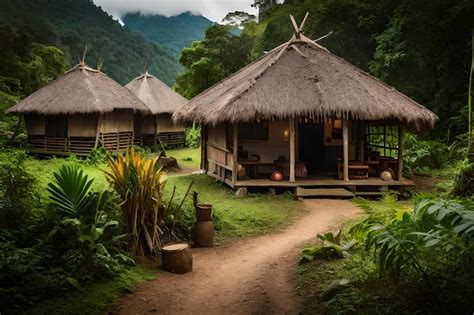 Premium Ai Image A Small Hut With A Thatched Roof And A Thatched Roof